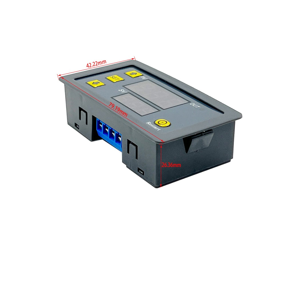 AC 110V 220V DC 12V Digital Time Delay Relay LED Display Cycle Timer ...