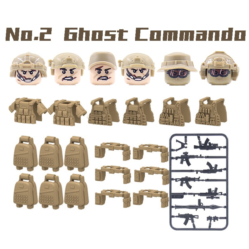 Military Equipment Weapon Building Blocks City Assault SWAT Soldier Fi ...