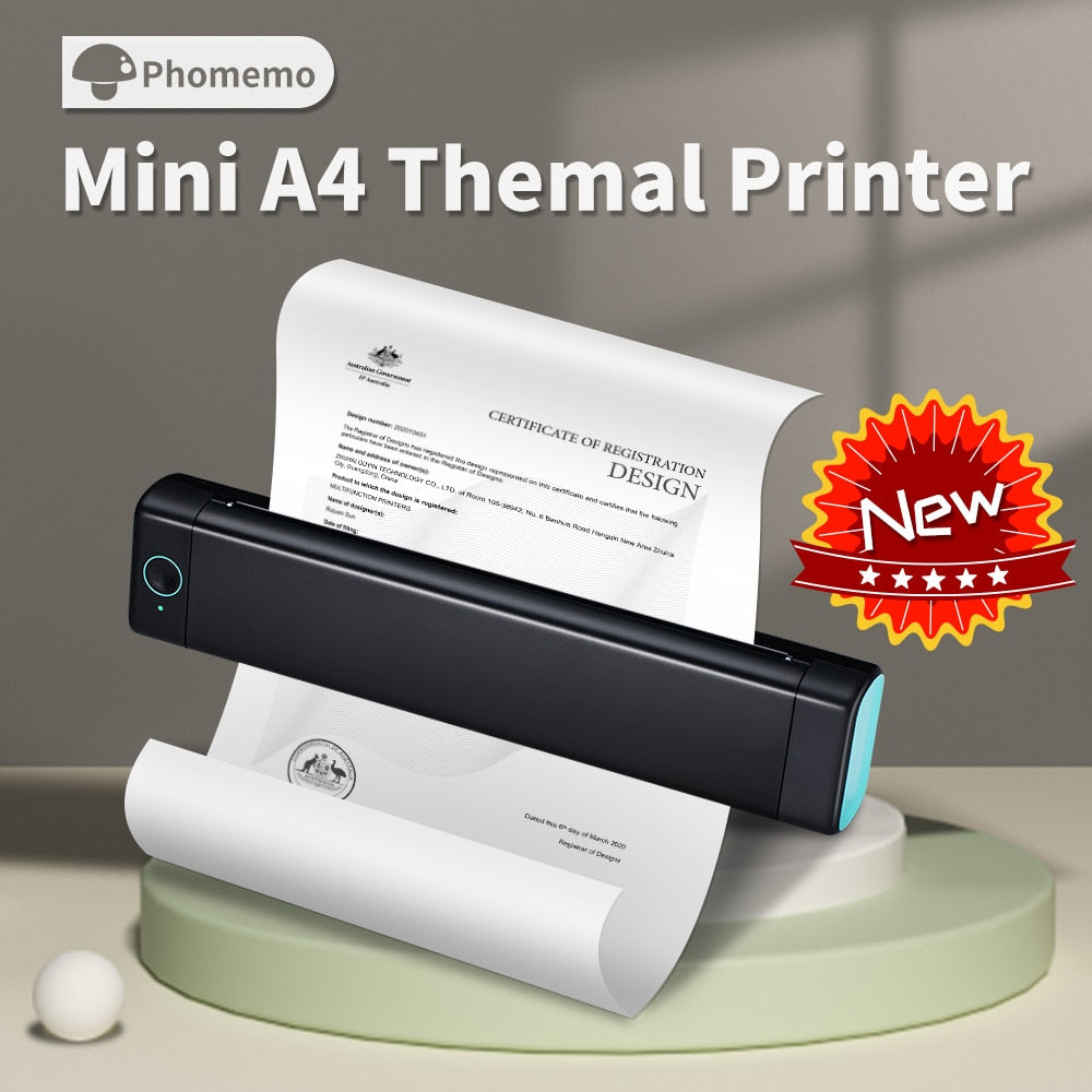Phomemo M08F A4 Portable Thermal Printer Supports A4 Thermal Paper PJ ...
