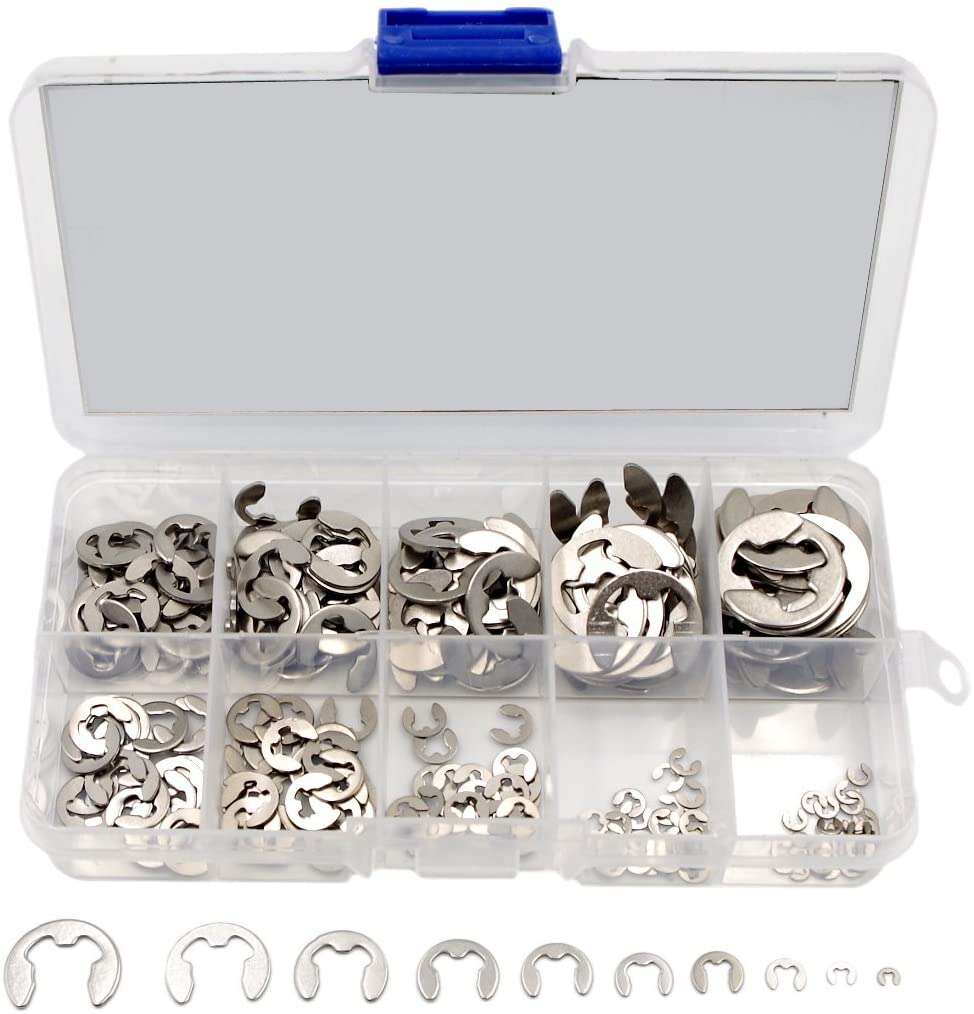 Stainless Steel E-Clip External Retaining Rings Circlip Assortment Kit – HSEXCEL