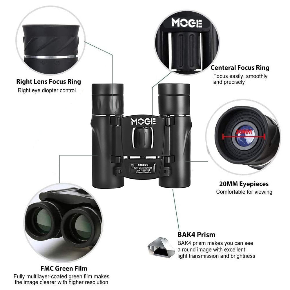 100X22 Professional Binoculars 30000M High Power HD Portable Hunting ...